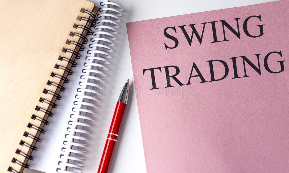 SWING TRADING Text on Pink Paper with Notebooks Stock Image - Image of ...