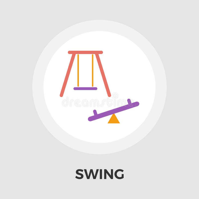 Swing vector flat icon stock vector. Illustration of black - 95522600