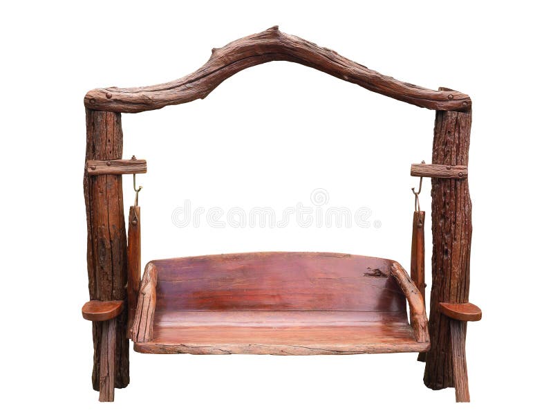 Swing Wooden Bench on White Background. Clipping Path Stock Image ...
