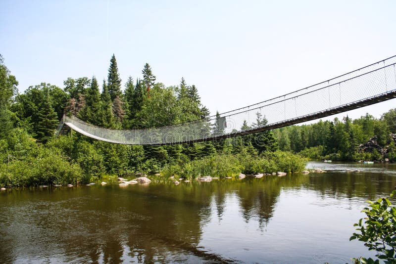 Swinging bridge stock image. Image of stream, pinawa - 58548903