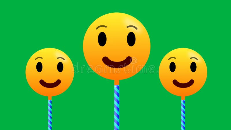 Swinging Emoji with Winking Expression on Green Screen Stock Footage ...