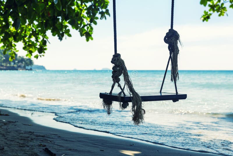Swings at sea coast stock image. Image of ocean, resort - 38870493