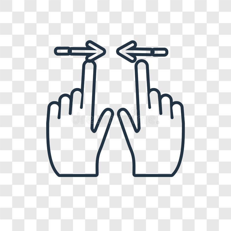 Swipe Concept Vector Linear Icon Isolated on Transparent Background ...