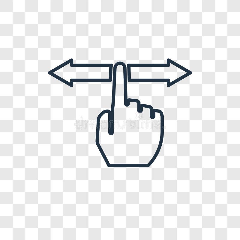 Swipe Concept Vector Linear Icon Isolated on Transparent Background ...