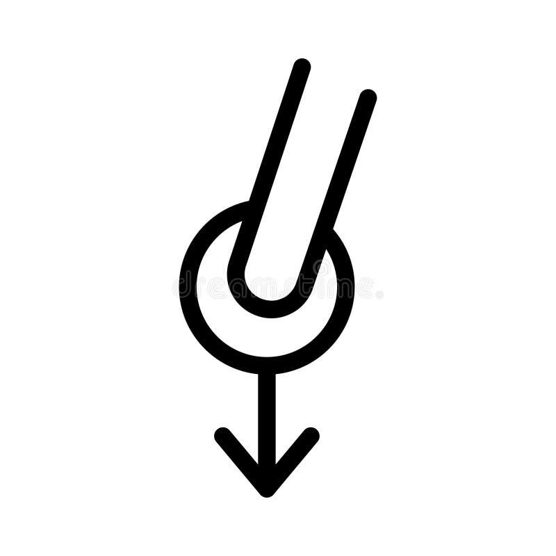 Swipe Down Vector Thin Line Icon Stock Illustration - Illustration of ...