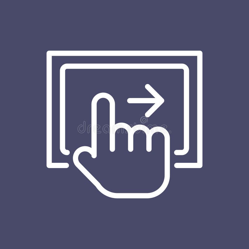 Swipe Gesture Icon Simple Flat Style Outline Illustration Stock Vector ...