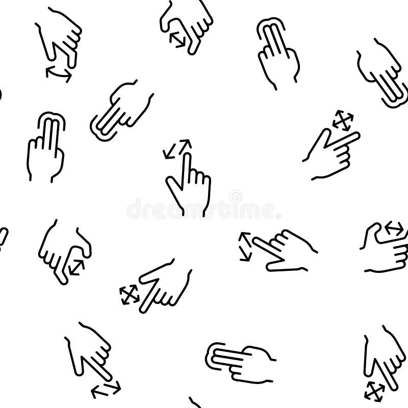 Swipe Gesture Touches Vector Seamless Pattern Stock Vector ...