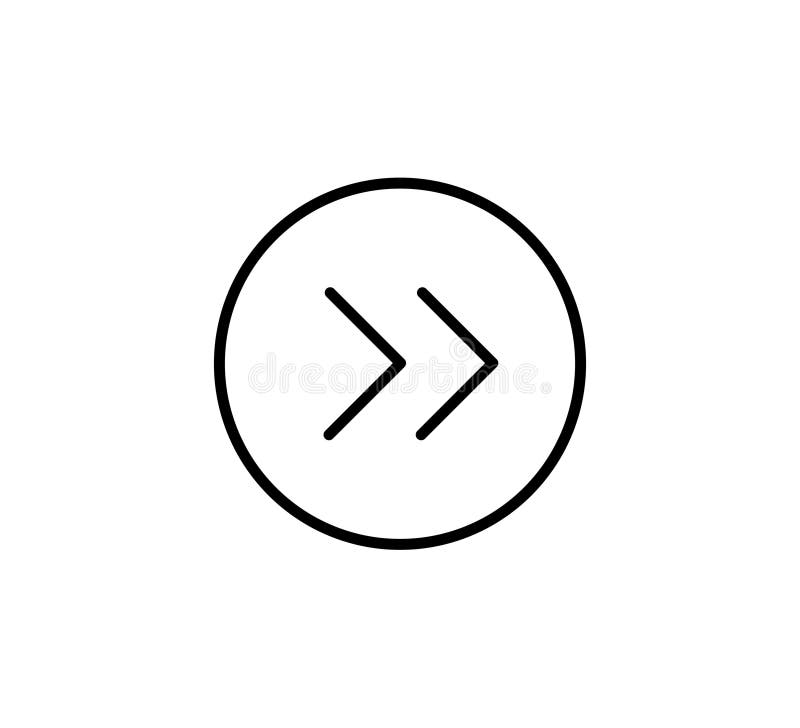 Swipe Icon. Arrow on Circle Button Symbol. Triangle Arrow Right ...