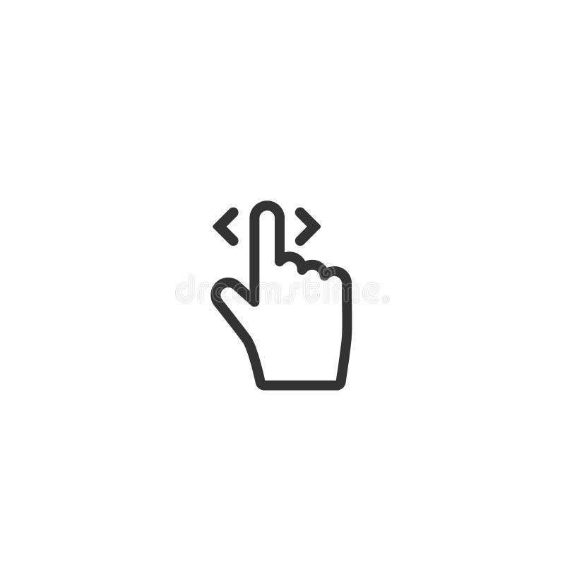 Swipe Icon. Pointing Hand with Two Arrows Stock Illustration ...