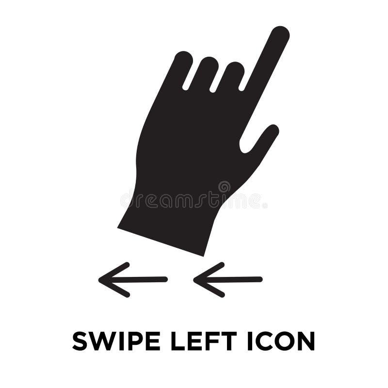 Swipe Left Solid Icon. Flick Left Vector Illustration Isolated on White ...