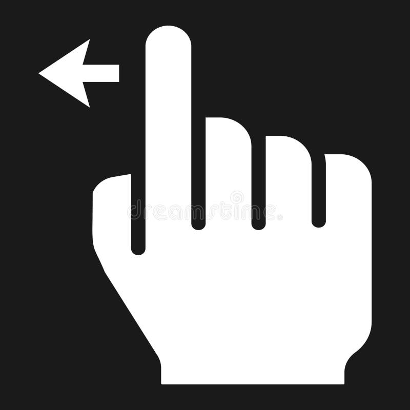 Swipe Left Solid Icon, Touch and Hand Gestures Stock Vector ...