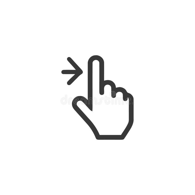 Swipe Right Gesture Icon: Hand Touching Screen Stock Vector ...