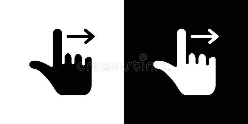 Swipe Right Icon Logo Set Vector Stock Vector - Illustration of thumb ...