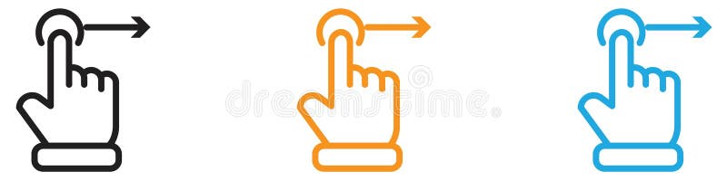 Swipe Right Vector Logo Set Collection for Web App Ui Stock Vector ...