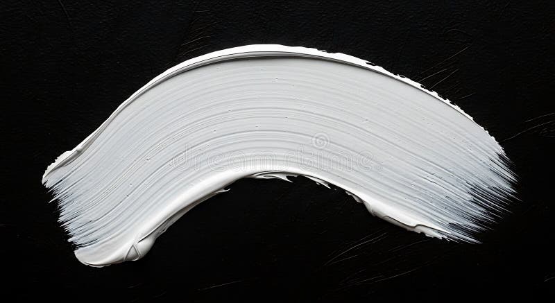 A Swipe of Thick White Paint is Applied on a Black Textured Background ...