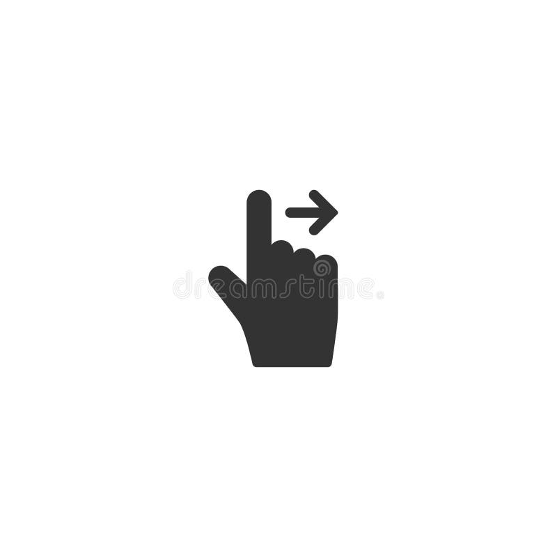 Swipe To Right Icon. Pointing Hand with Right Arrow Stock Illustration ...