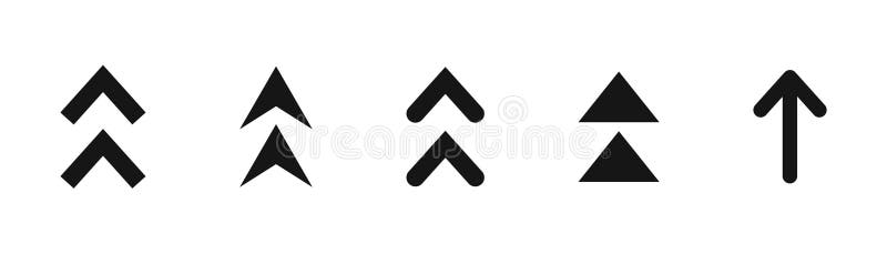 Swipe Up Arrow Icon Collection. Vector Scroll Arrow Set on White ...