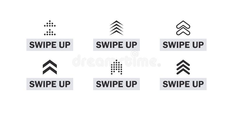 Swipe Up Arrows Icons. Conceptual Swipe Symbols. Scrolling Slide Icons ...