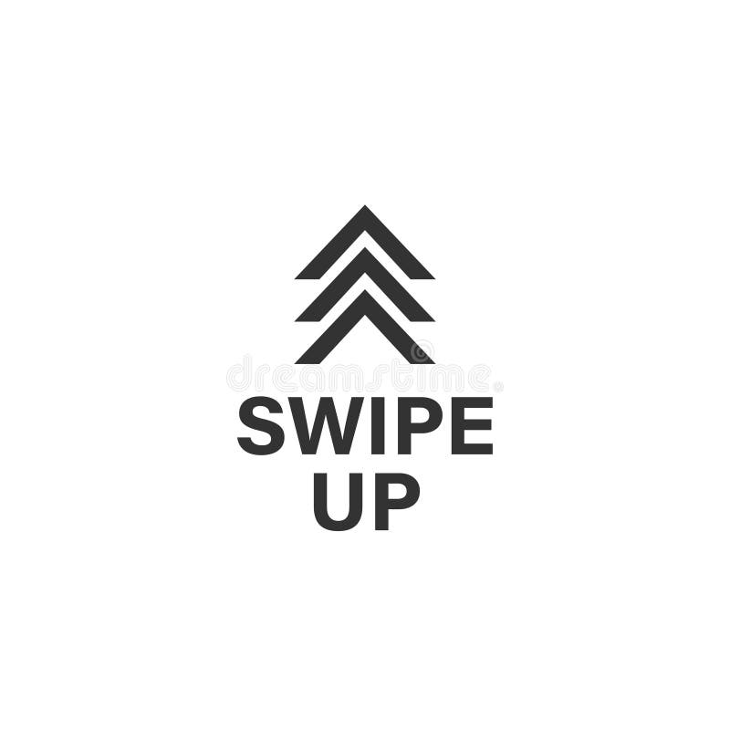 Swipe Up Black Icon, Arrow Drag, Design Template. Line Vector Stock ...