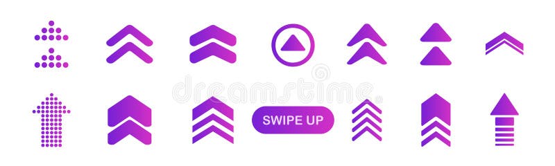 Swipe Up Button Set for Social Media. Scroll Up Arrows. Buttons and Web ...
