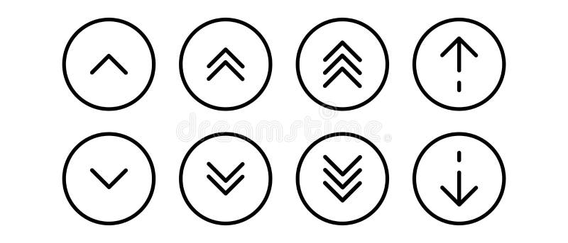 Swipe Up and Down Arrow Vector Icons Set. Pull Up Vector Isolated ...