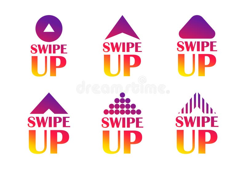 Swipe Up and Down Arrow Vector Icons Set. Pull Up Vector Isolated ...
