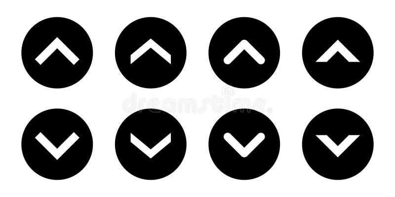 Swipe Up Down Button Icon Vector in Black Circle Stock Vector ...