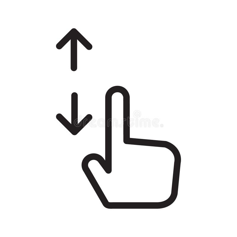 Swipe Up and Down Icon Outline Vector for Web Ui Stock Vector ...