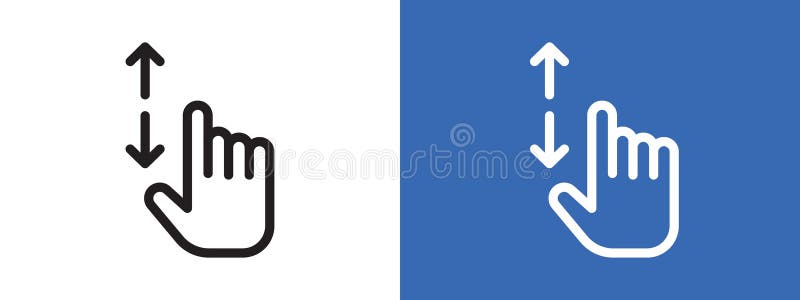 Swipe Up and Down Logo Sign Set Vector Outline Stock Illustration ...