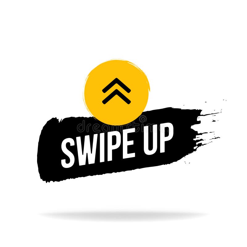 Swipe Up Icon, Emblem, Logo in Brush Stroke Style. Vector Flat ...