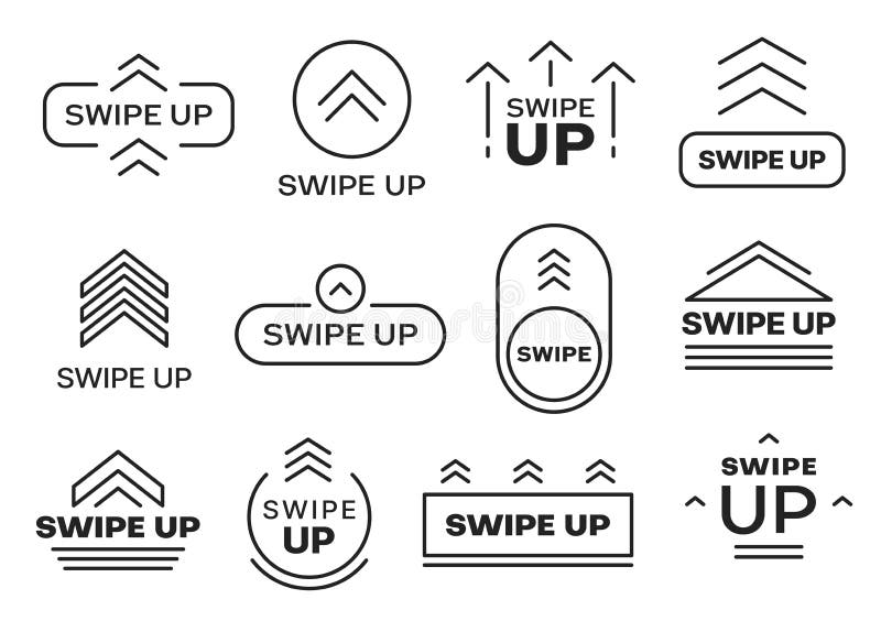 Swipe Up Icons and Touch Interface Buttons Set Stock Vector ...