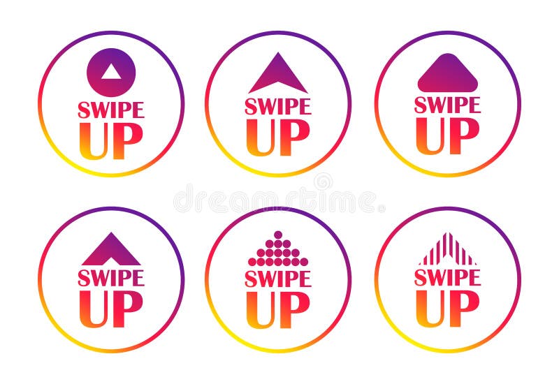 Swipe Up Lettering with Arrow Pointer for Stories . Social Media ...