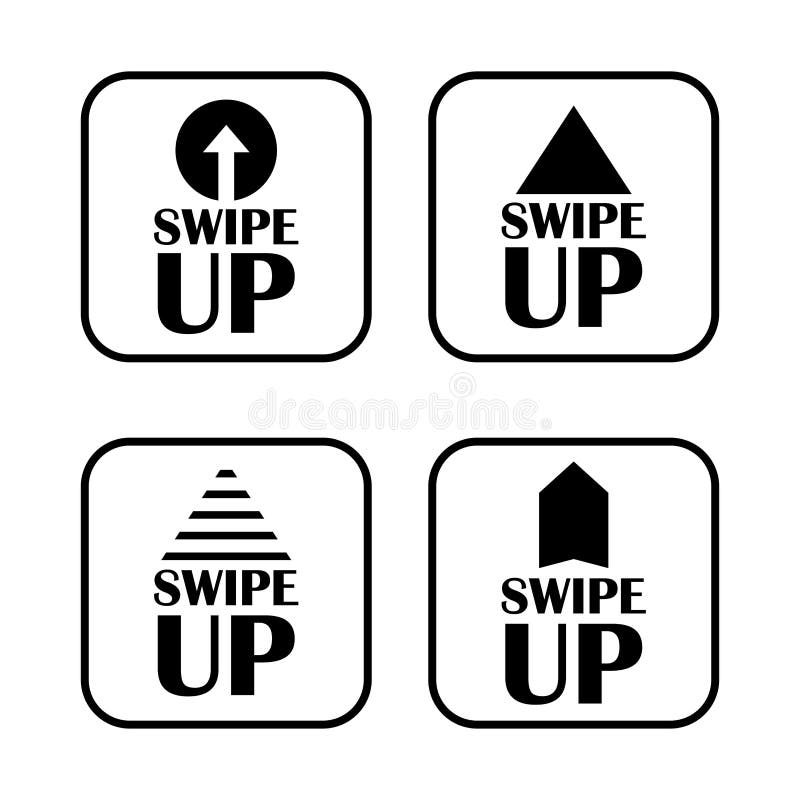 Swipe Up Lettering with Arrow Pointer for Stories . Social Media ...