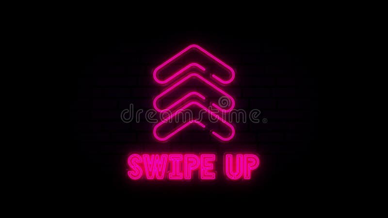 Swipe Up Neon Icon. Scroll Arrow Up Drag Button Up Social Media ...