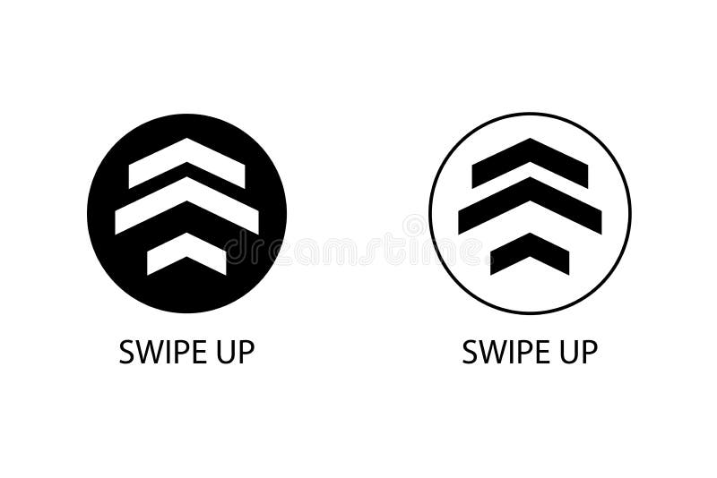 Swipe Up Symbols. Two Sign Swipe Up in Black Color Stock Vector ...