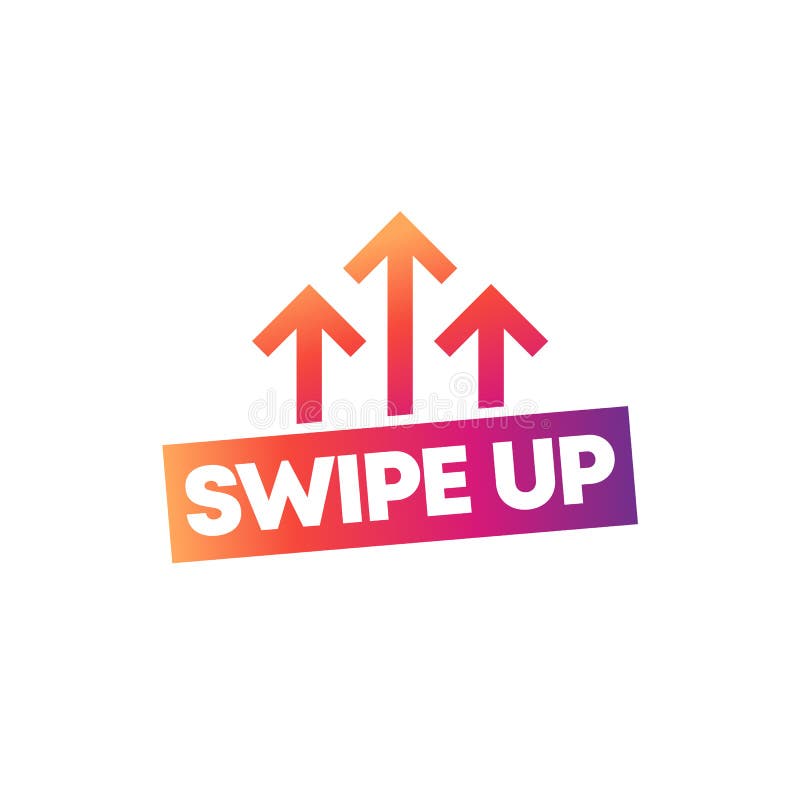 Swipe Up Vector Icon with Arrows for Social Media Stock Vector ...