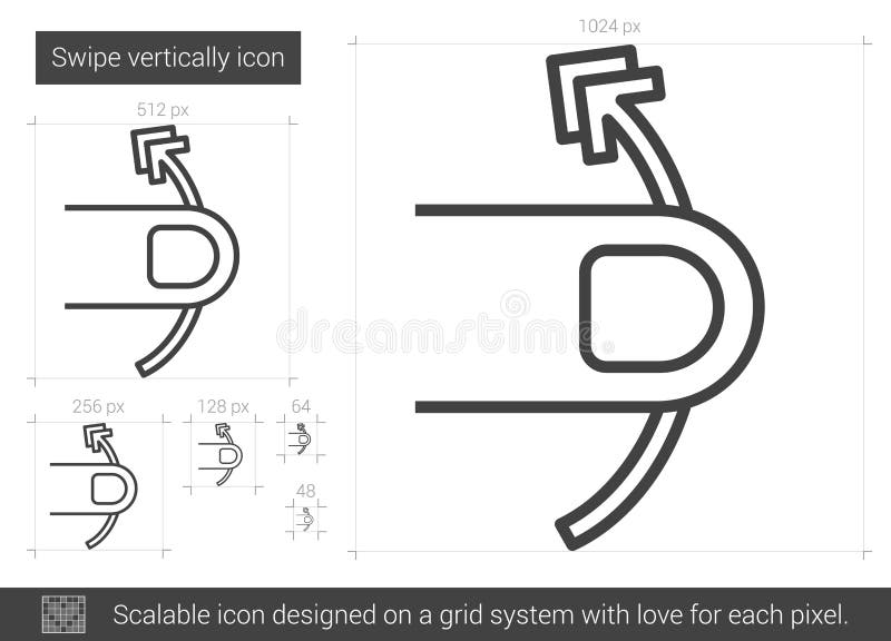 Swipe Vertically Line Icon. Stock Vector - Illustration of mobile ...
