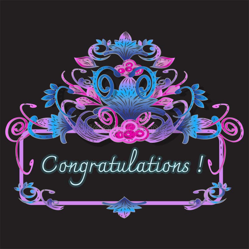 Congratulations Celebration Greetings Card and Sign Vector Decorative ...