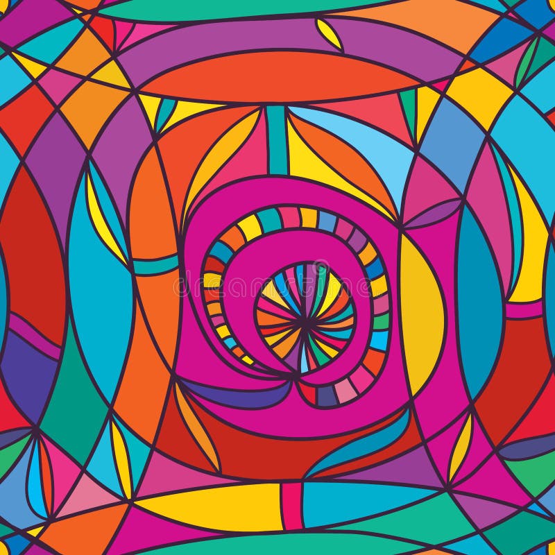 Swirl Line Full Colorful Seamless Pattern Stock Vector - Illustration ...