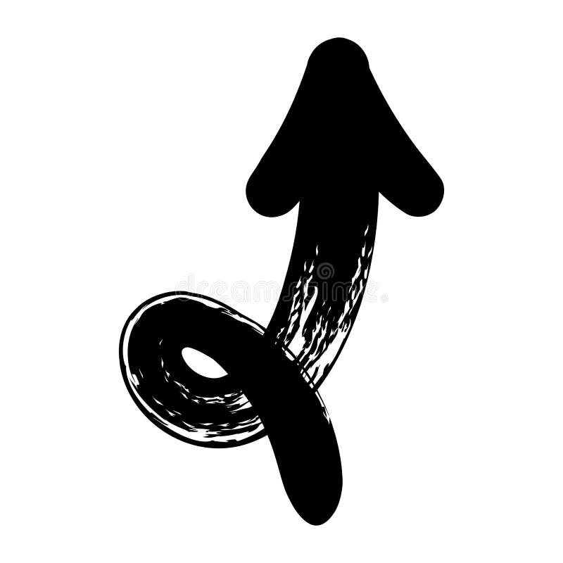 Swirl Black Arrow Geometric Shape Brush Doodle Stock Illustration ...