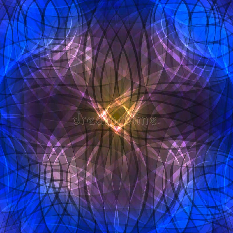 Swirl Blue Neon Luminous Background Stock Illustration - Illustration ...