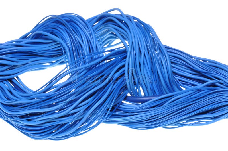 Blue network cables stock photo. Image of isolated, cat6 - 26134788