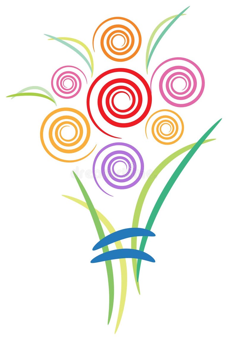 Curly Bouquet Stock Illustrations – 4,211 Curly Bouquet Stock ...