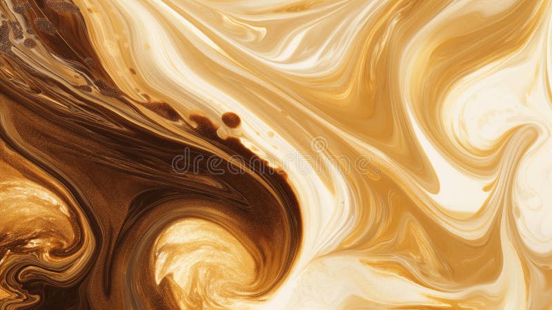 A Swirl of Brown and White Paint with a Brown Line in the Middle ...