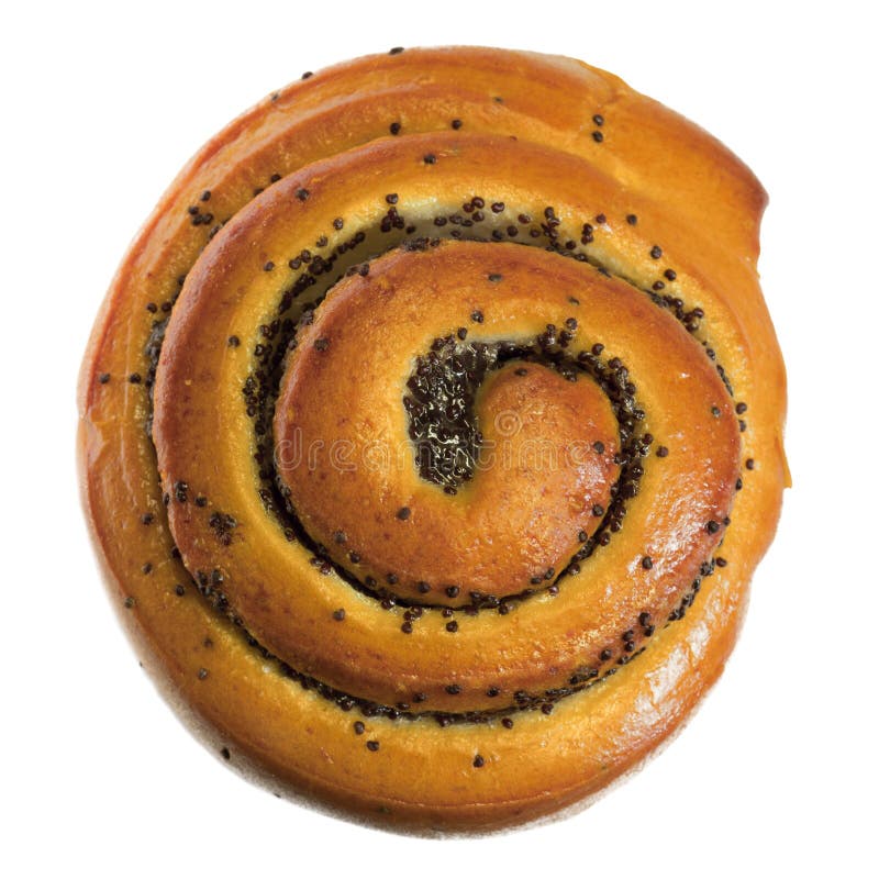 Swirl bun with poppy stock image. Image of black, bread - 129445343