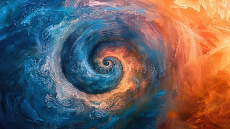 A Swirl of Cerulean and Peach Blending into a Sunset Sky on a Canvas of ...