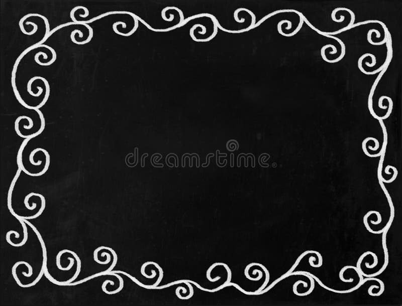 Swirl Chalkboard Border stock illustration. Illustration of frame - 68456297