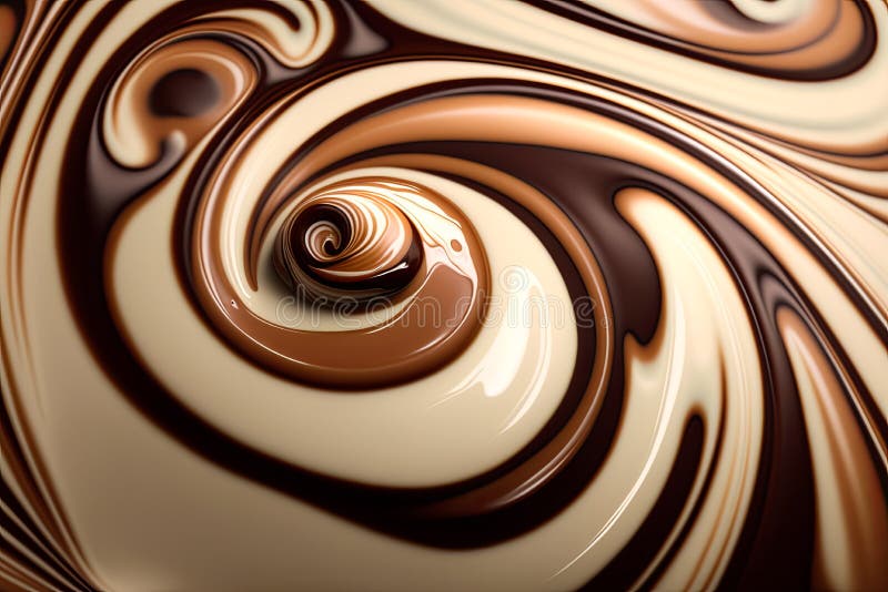 Swirl of Chocolate and White Swirled Liquid. Generative AI Stock Photo - Image of dark, pattern ...
