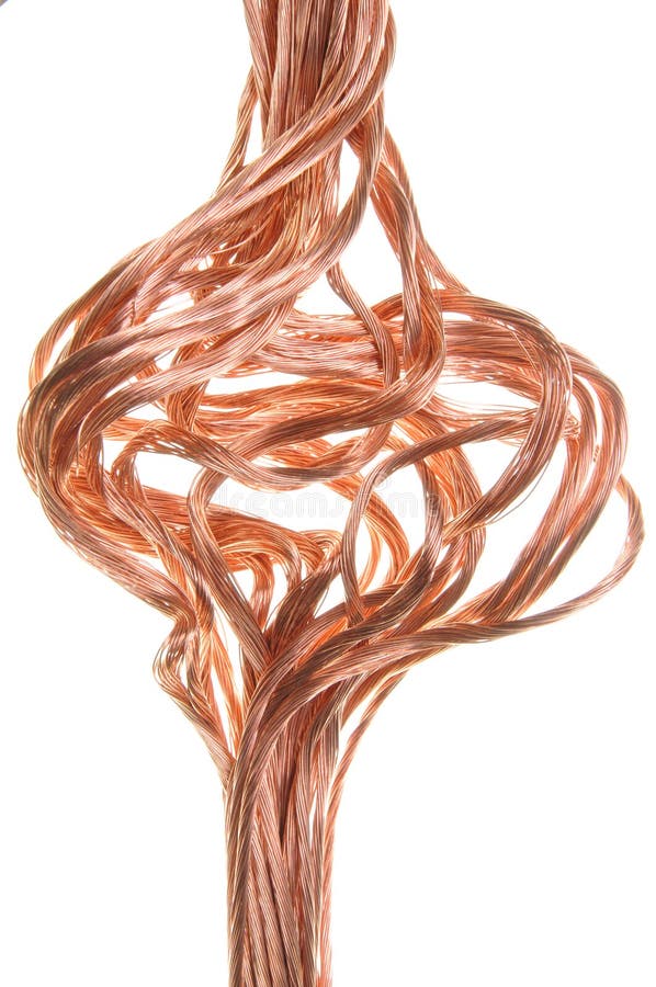 Swirl of Copper Corrugated Pipe Stock Photo - Image of electric ...