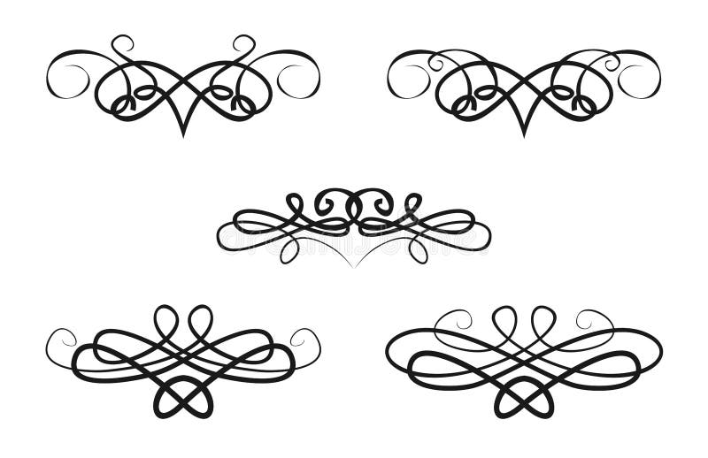 Swirl Element & Monograms Decorative Stock Vector - Illustration of ...